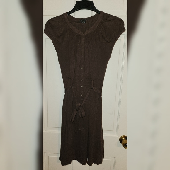 Theory | Dresses | Theory Chocolate Brown Cap Sleeve With Belt M | Poshmark